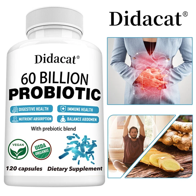PROBIOTICS 60 BILLION CFU Potency Digestive Immune Health 30/60/120Caps ...