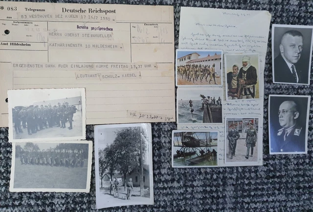 ORIGINAL GERMAN WW2 Soldiers Letter .Cigarette cards. Photos +telegram ...