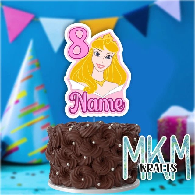 PRINCESS AURORA Personalised Birthday Cake Topper NAME & AGE Sleeping ...
