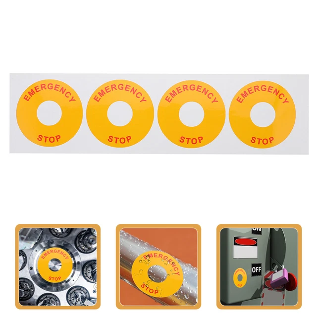 EMERGENCY STOP SIGN Decals Label Stickers Electric Equipment £4.95 ...