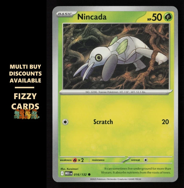 POKEMON NINCADA 016/132 Common ME01: Mega Evolution £1.49 - PicClick UK