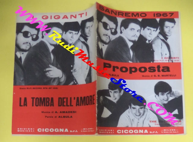 RARO SPARTITO SINGOLO I GIGANTI THE BACHELORS Proposta La tomba amore ...