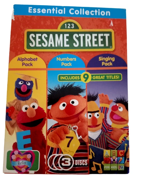 SESAME STREET ESSENTIAL Collection Alphabet Numbers Singing Pack 3 DVDs ...