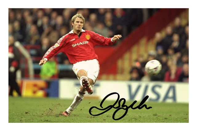 DAVID BECKHAM SIGNED A4 Autograph Photo Print Manchester United ...