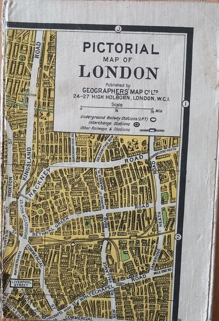 PICTORIAL MAP OF London 1940's printed on cloth £10.00 - PicClick UK