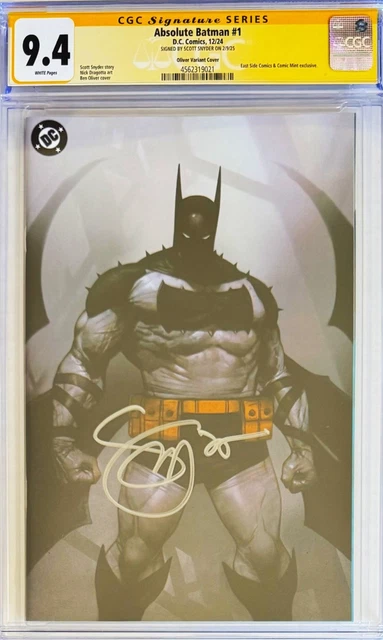ABSOLUTE BATMAN 1 Cgc 9.4 🔥 Oliver 2Nd Print Virgin Signed Scott Snyder ...