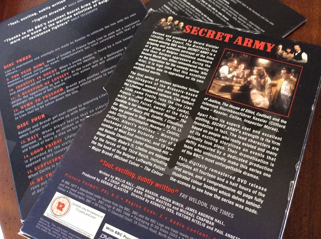 SECRET ARMY. BOX SETS SERIES ONE, TWO AND THREE. 12 Disc Complete box ...