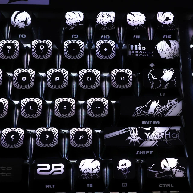 NIER:AUTOMATA ANIME COATING Keycap Set Backlit Keycaps f/Mechanical ...