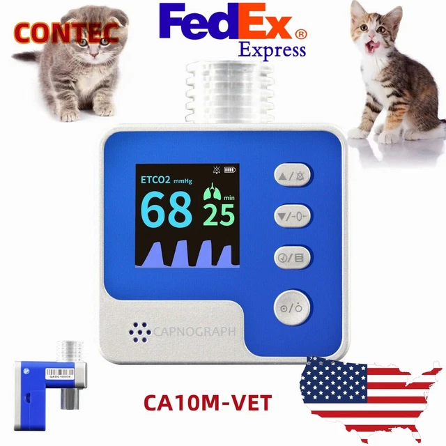 VETERINARY MAINSTREAM END-TIDAL CO2 Monitor Respiratory Capnograph ...