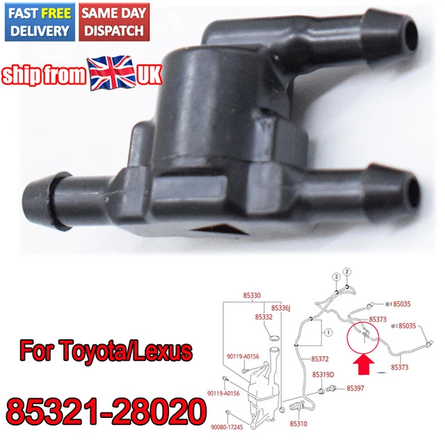 WINDSCREEN WASHER HOSE Valve For Toyota Auris Corolla Hilux Prius 85321 ...