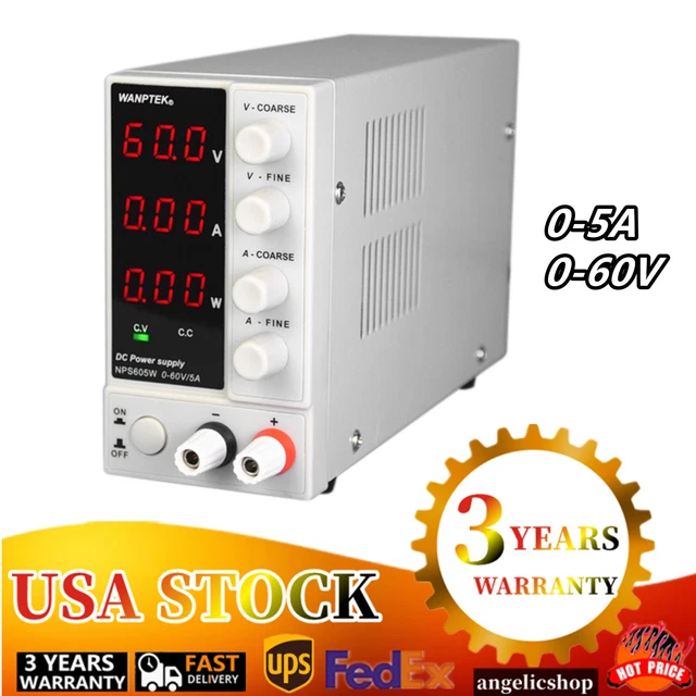 60V 5A ADJUSTABLE DC Power Supply Precision Variable 3 Digital Lab ...