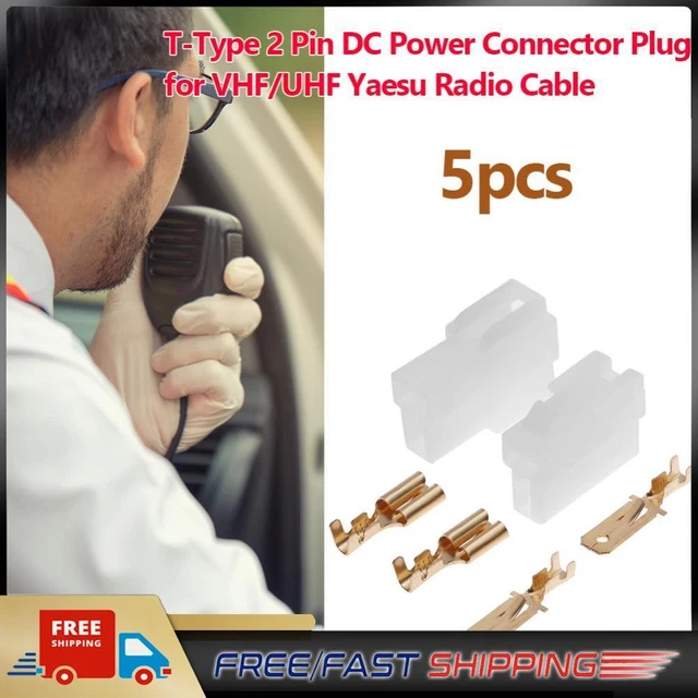 5 SETS RADIO DC Power Connector Plug T-Type 2 Pin Male Female Wiring ...