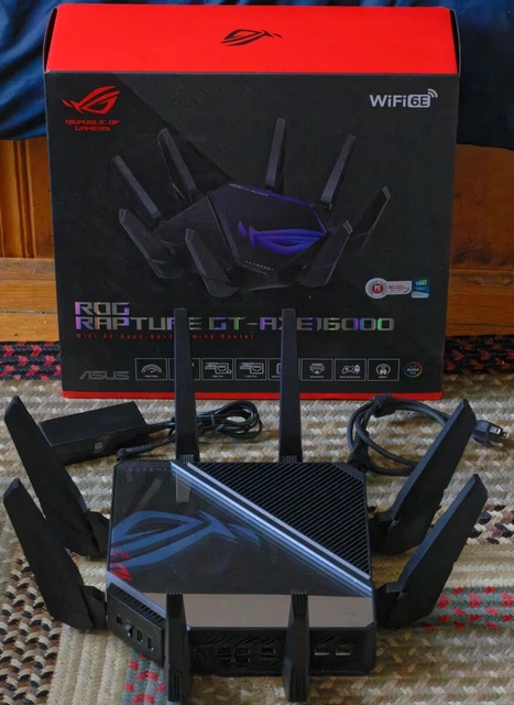 ASUS ROG RAPTURE GT-AXE16000 Quad-Band Wi-Fi 6E Gaming Router ...