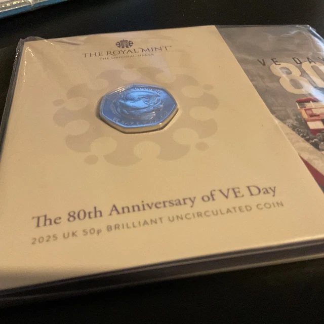 THE 80TH ANNIVERSARY of VE Day 2025 UK 50p Brilliant Uncirculated Coin ...