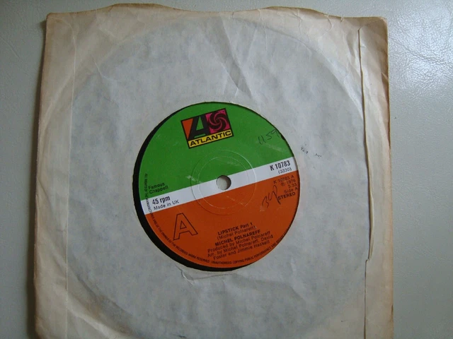 MICHEL POLNAREFF - LIPSTICK PART 1 & 2 - VINYL 7"- Atlantic K 10783 £2. ...