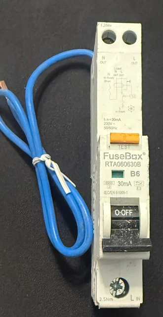 FUSEBOX RTA060630B RCBO B6A 30mA TYPE A RCBO 6kA. New. X 1 £9.03 - PicClick UK