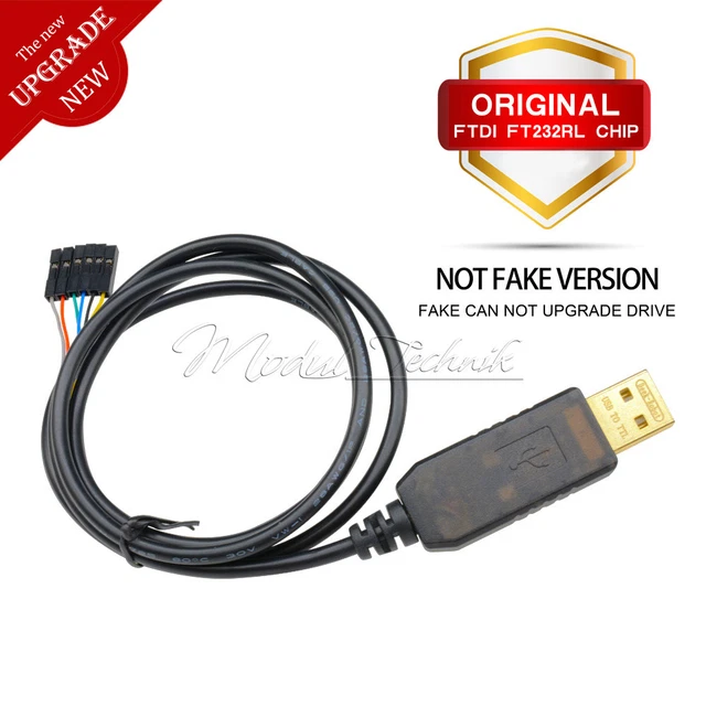 6PIN ORIGINAL FTDI FT232RL USB to TTL RS232 Serial Adapter Cable for ...