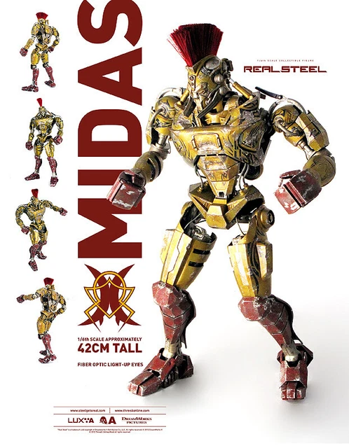 THREEA 3A 1/6 Scale Real Steel MIDAS Figure LED Light Tested w/Original ...