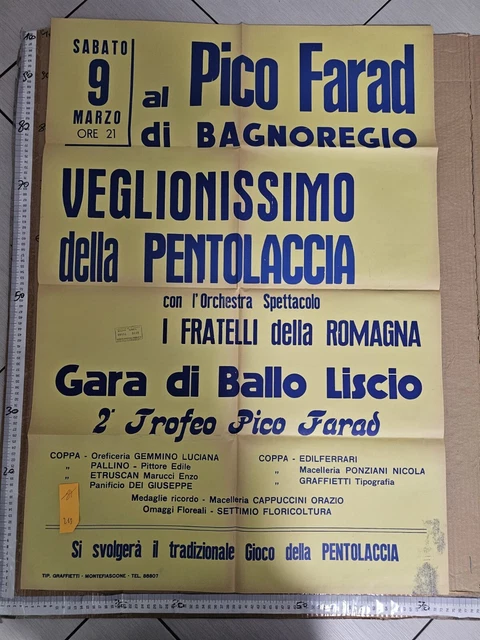 MANIFESTO PICO FARAD Discoteca Bagnoregio Viterbo EUR 50,00 - PicClick IT