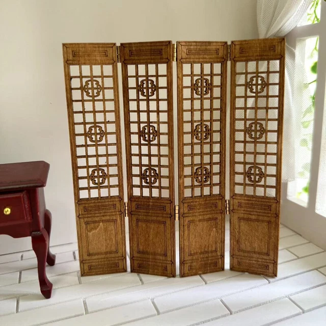 1SET BROWN SCREEN 1:12 Scale Dolls House Miniatures Furnitu Unfinished ...
