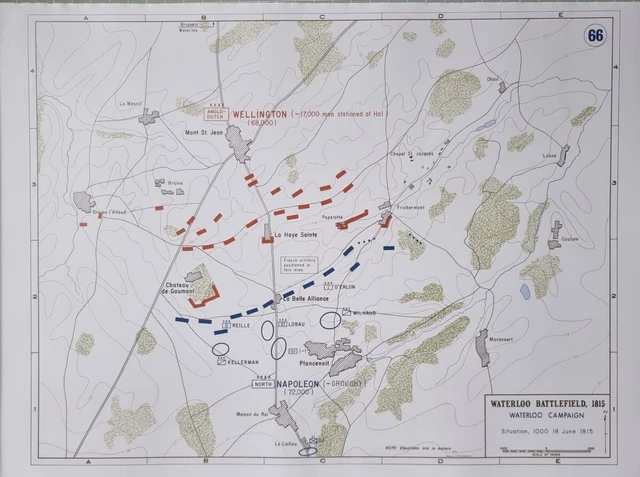 MODERN WEST POINT Map Napoleonic Wars Waterloo Battlefield 1815 Milhaud ...