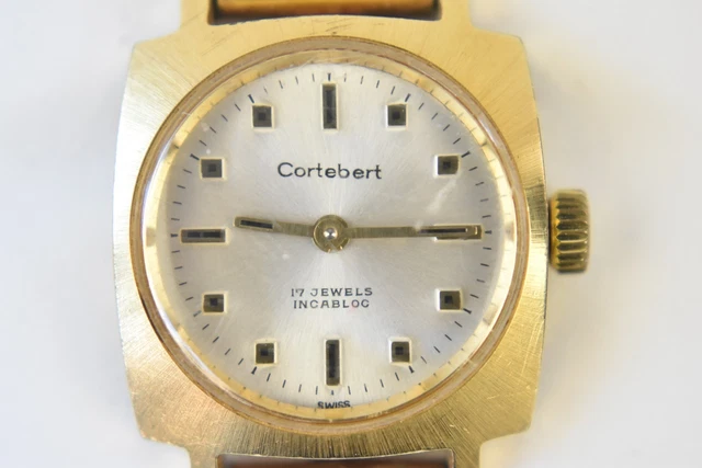 VINTAGE CORTEBERT GOLD Plated Swiss Made Incabloc Women's Watch Not ...