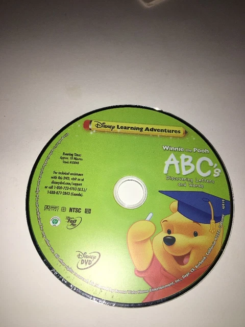 DISNEY DVD WINNIE the Pooh ABC's Discovering Letters & Words Ages 2-5 ...