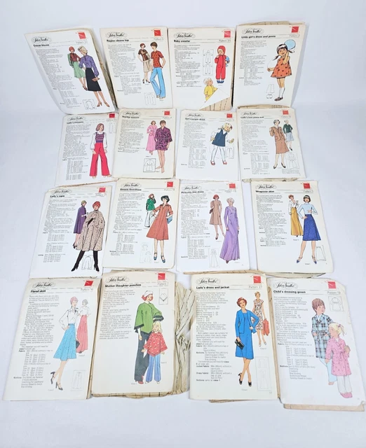 VINTAGE 1970S SILVER Needles Sewing Patterns Joblot x 16 Bundle £4.99 ...