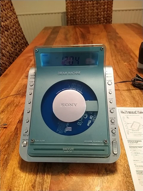 SONY DREAM MACHINE ICF-CD855L Digital Alarm Clock Radio CD/Radio Player ...