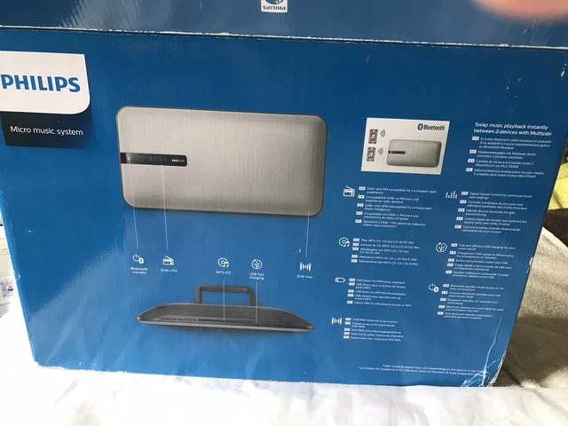 PHILIPS MINI STEREOANLAGE BTB 2670/12 Bluethooth/UKW/DAB+/silber/sw ...