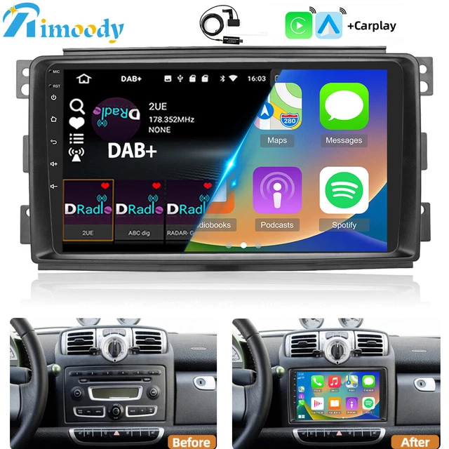 DAB+ ANDROID 13 CarPlay Für Smart Fortwo 451 2005-10 Autoradio GPS Navi FM 2+32G EUR 119,99 ...