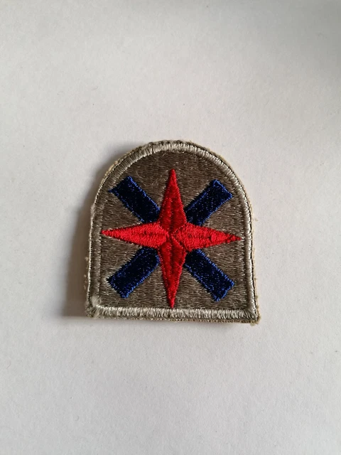 VINTAGE ORIGINAL WW2 14th US Army Corps Patch Red and Blue on Grey ...