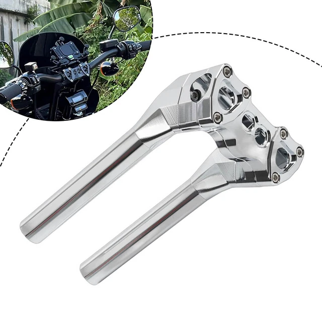 10& INCH TALL Handlebar Risers Pullback 1.5" Chrome For Harley 1-1/8 ...