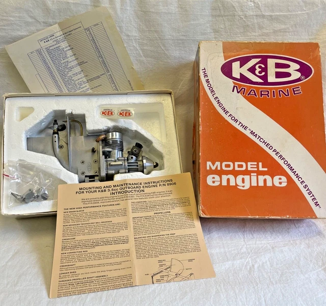 K&B VINTAGE OUTBOARD 3.5cc Marine Model Engine P/N 8906 NOS/NIB $295.00 ...