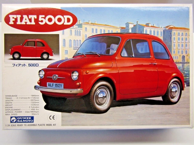 GUNZE SANGYO 1:24 Scale Fiat 500D Model Kit - New - Kit # G-181:700 $95 ...