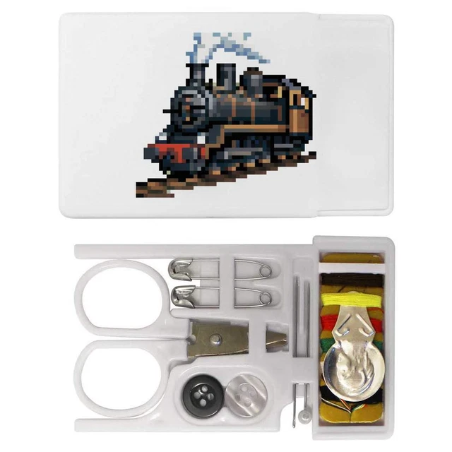 'STEAM-POWERED LOCOMOTIVE TRAIN Pixel Art ' Mini Travel Sewing Kit ...