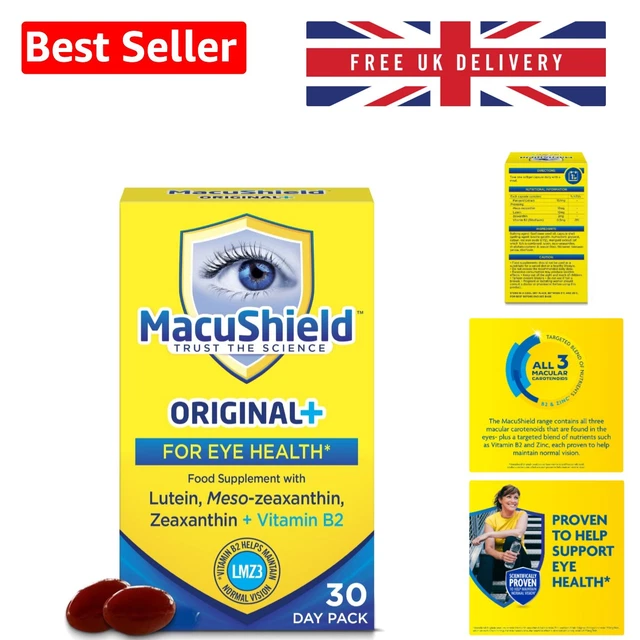 EYE HEALTH SUPPORT Capsules - Plus with Meso-Zeaxanthin & Vitamin B2 £ ...