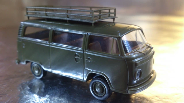 * BREKINA 33171 VW T2 Military Bus with large Roof Rack 1:87 HO Scale £ ...