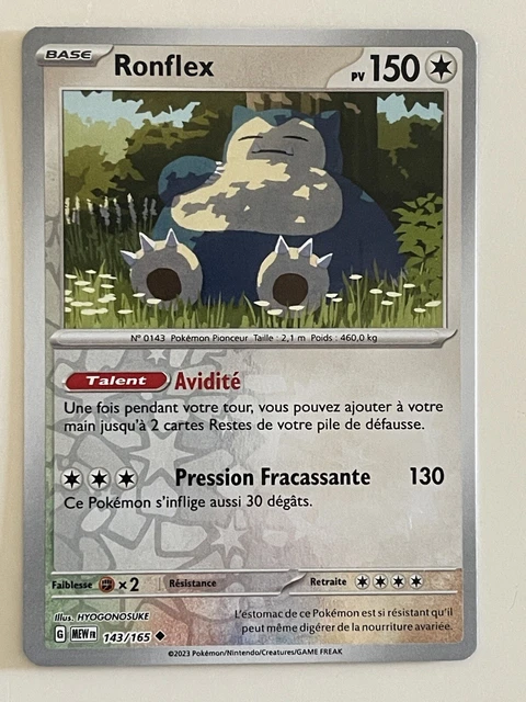 RONFLEX REVERSE - Pokémon 143/165 Ev3.5 Écarlate Et Violet Mew 151 Neuf ...