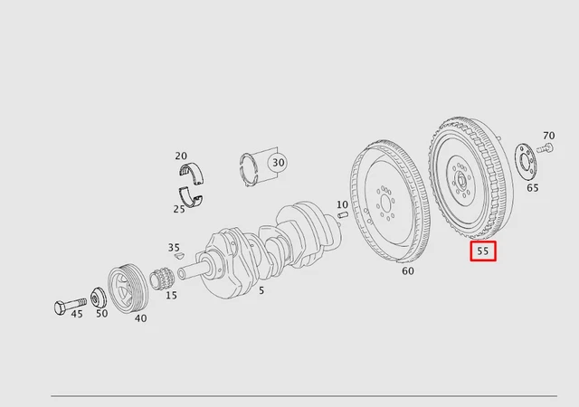 MERCEDES-BENZ GENUINE TWO-MASS Flywheel Fits OM642 Engine A642030120080 ...