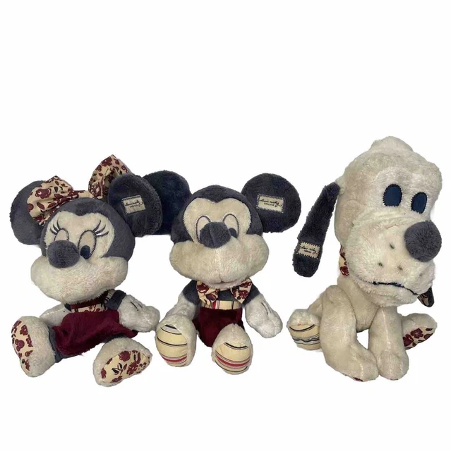 DISNEY MICKEY MINNIE Mouse Pluto Soft Toy Plush Classic Floral Bow £8. ...