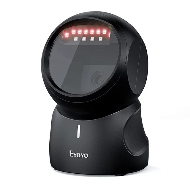 QR 2D HANDS-FREE Desktop Barcode Scanner Omnidirectional Automatic ...