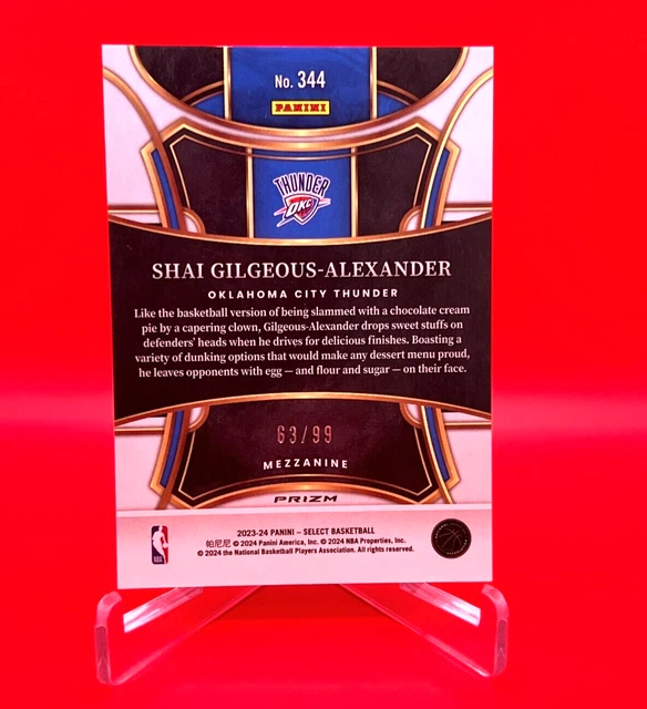 2023-24 SELECT SHAI GILGEOUS-ALEXANDER glace violette /99 mezzanine SP Thunder SGA EUR 0,91 ...