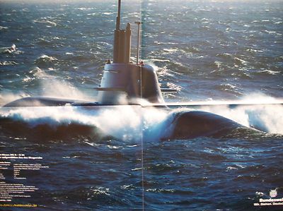 POSTER BUNDESWEHR UNTERSEEBOOT U-Boot Uboot Klasse 212 A - U 34 - DIN ...