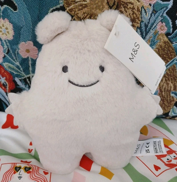 NEW M&S LIGHT Cream Smiling Faux Fur Soft Touch Cuddly Teddy Plush 8" £ ...