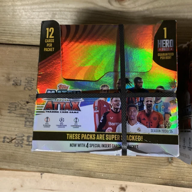 TOPPS MATCH ATTAX Season 2024/25 Trading Cards 24 Sealed Packs Full Box ...