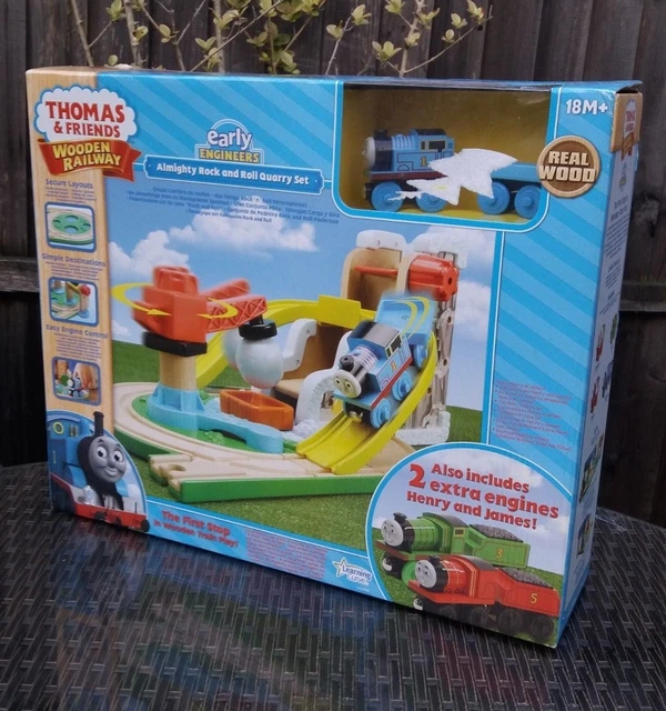 THOMAS EARLY ENGINEERS Wooden Railway Rock N Roll Quarry +3 Engines ...