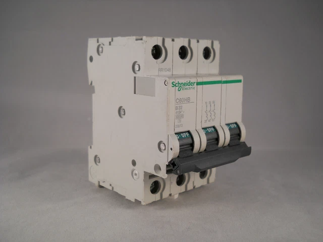 SCHNEIDER MCB 32 Amp Triple Pole 3 Phase Type B 32A C60HB332 Merlin ...