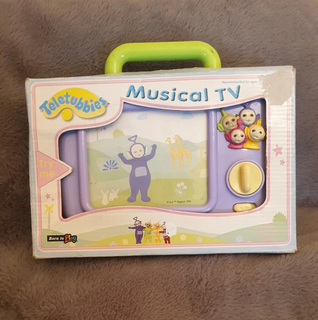 TELETUBBIES 1996 WIND Up TV Musical Suitcase Scrolling Picture Ragdol ...