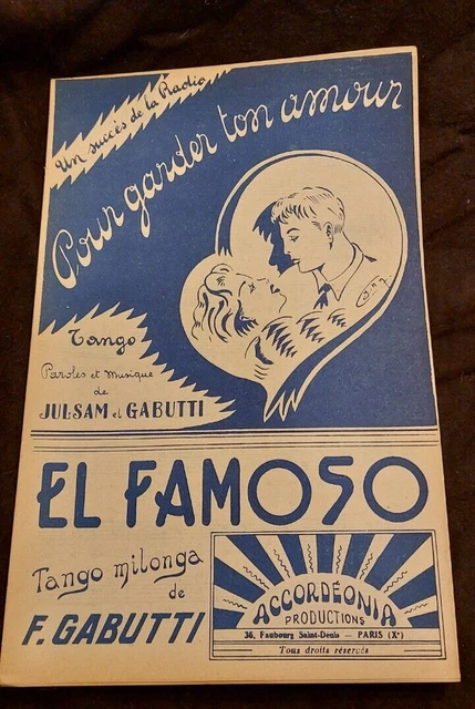 PARTITURA PER TENERE Il Tuo Amore Gabutti El FAMOSO Sheet Music EUR 20 ...